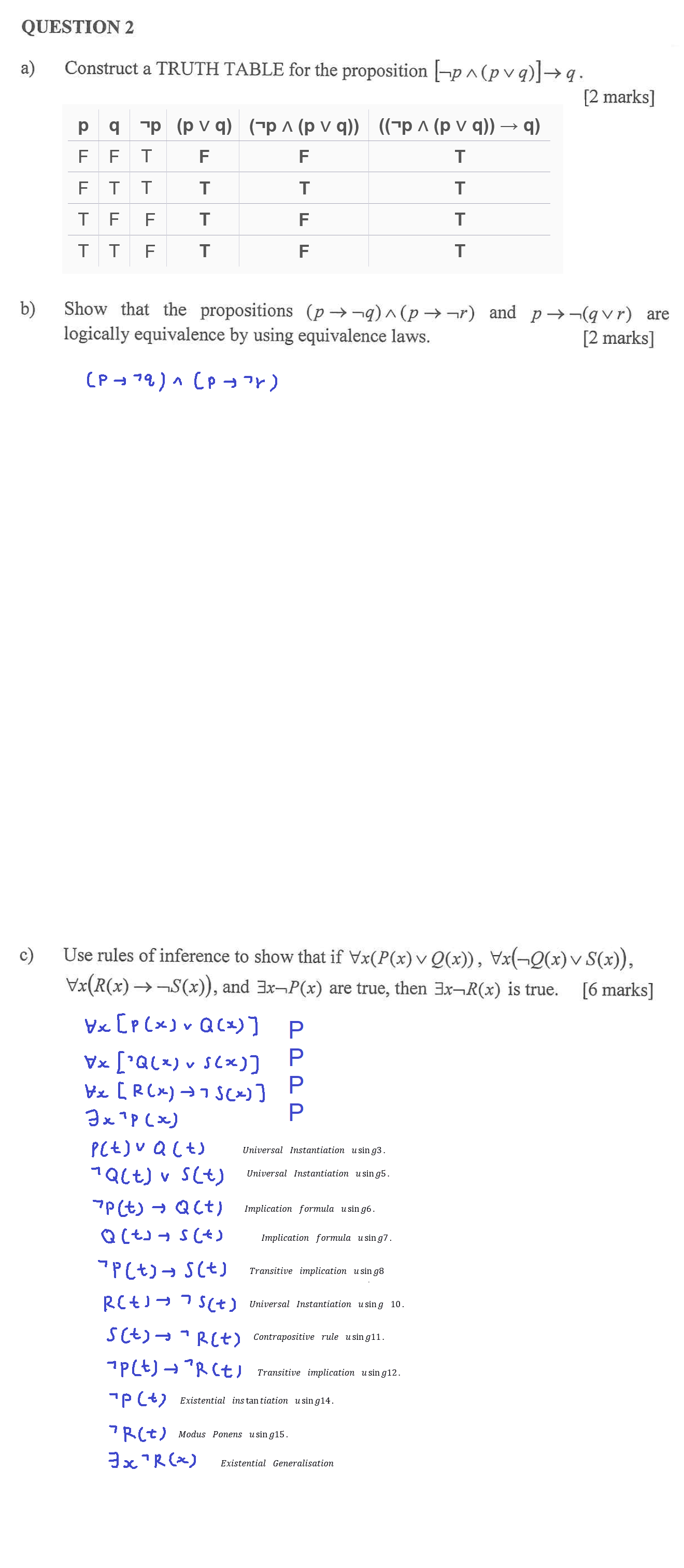 Exam questions - TMA 1201